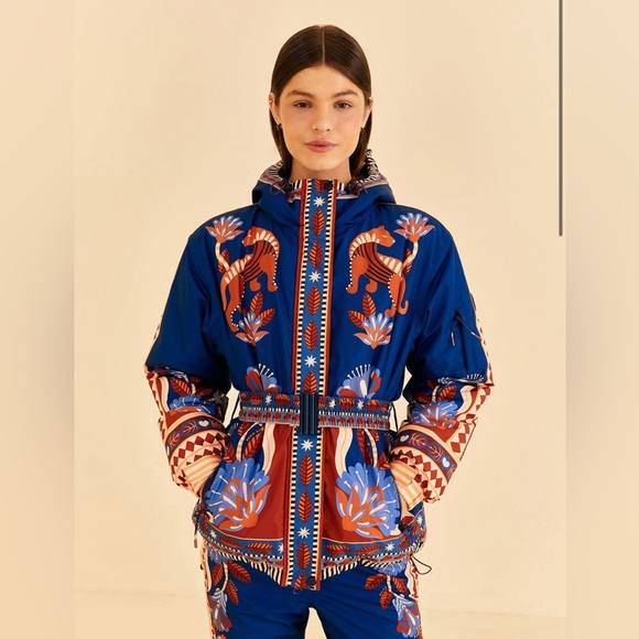 FARM Rio | Jackets & Coats | Farm Rio Blue Nature Beauty Ski Jacket ...